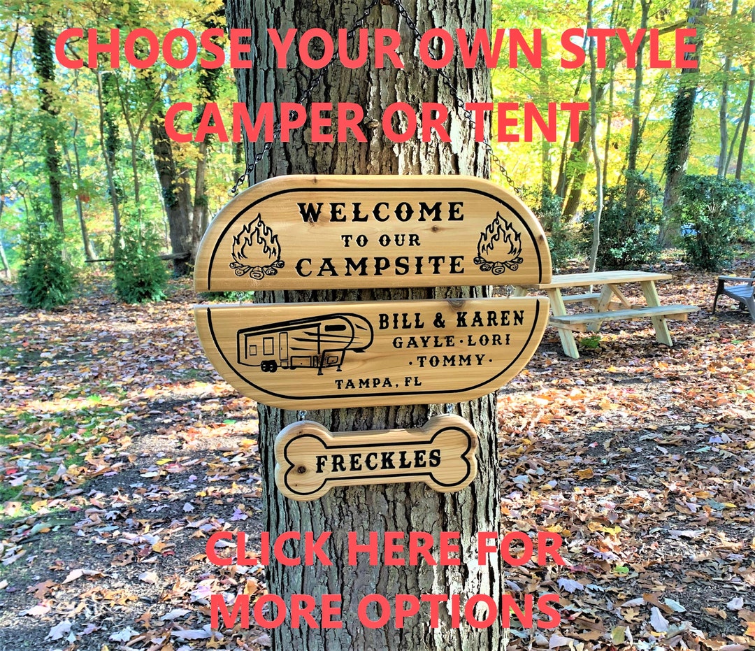 3 Pc Custom Cedar Wood Sign Personalized Camping Signs Personalized RV ...