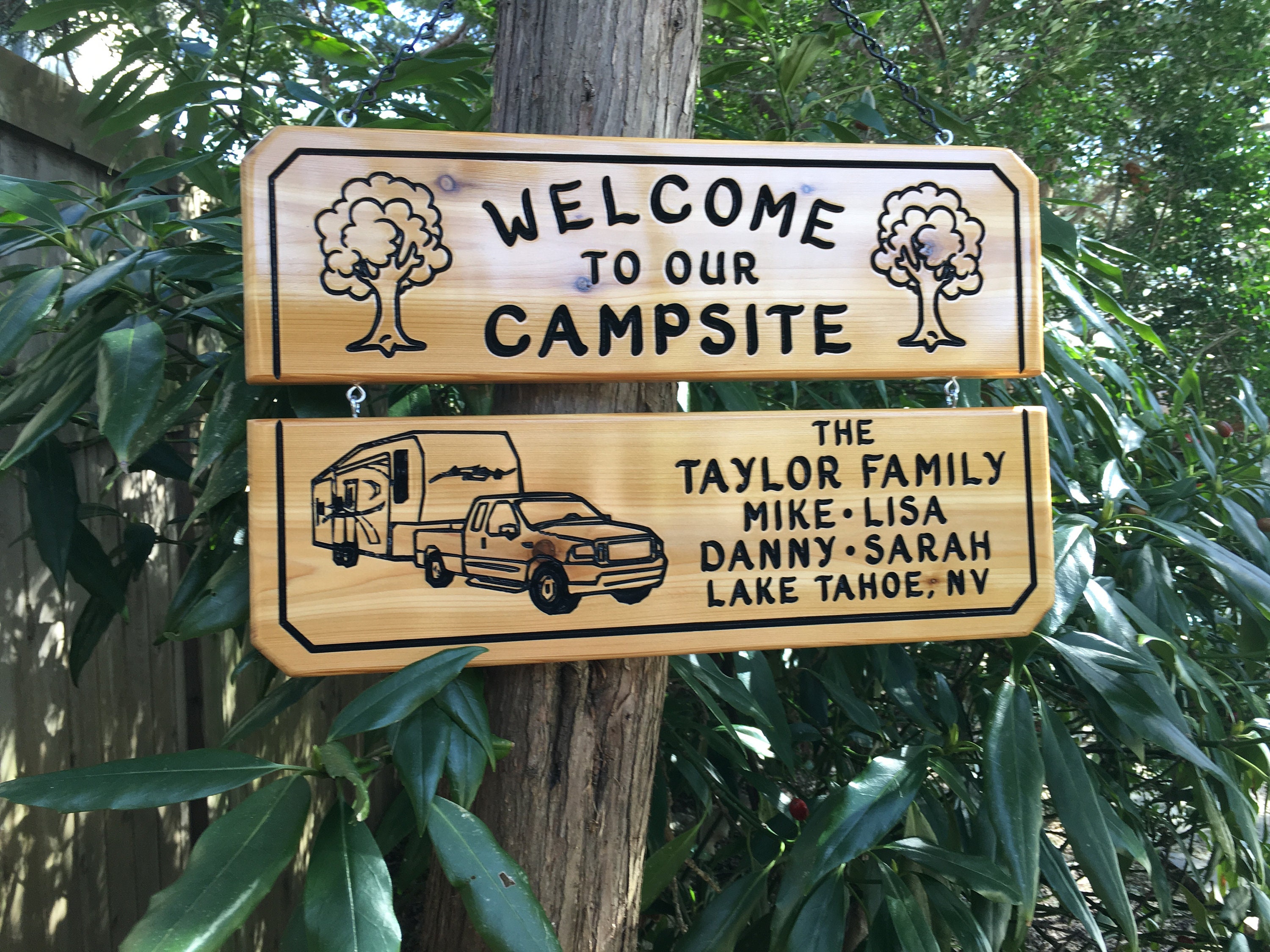 2 Piece Customizable Camping Sign Personalized Camping Sign - Etsy