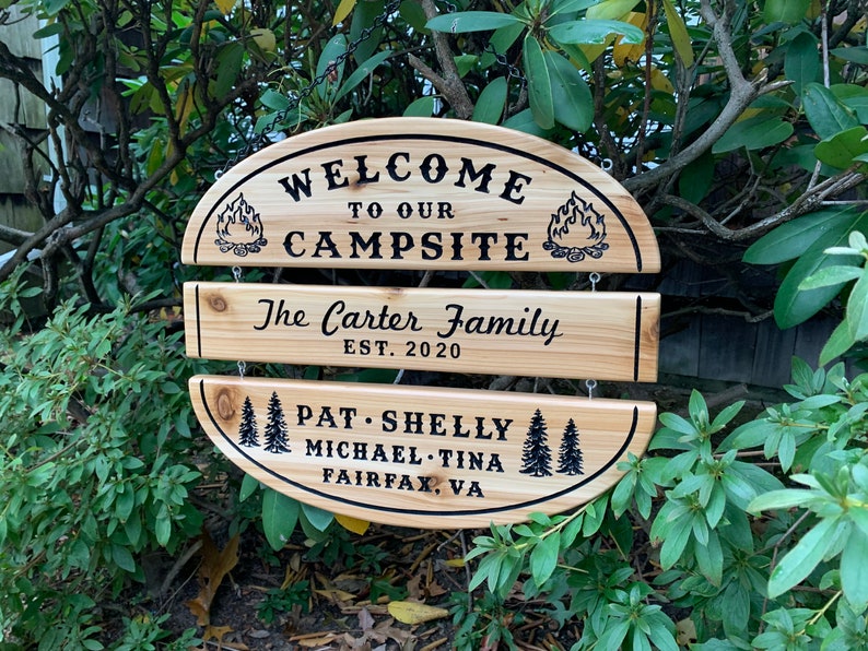 3 Piece Custom Wood Sign Personalized Camping Signs - Etsy