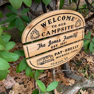 3 Piece Customizable Camping Sign Camper Sign Campsite Sign RV Sign ...