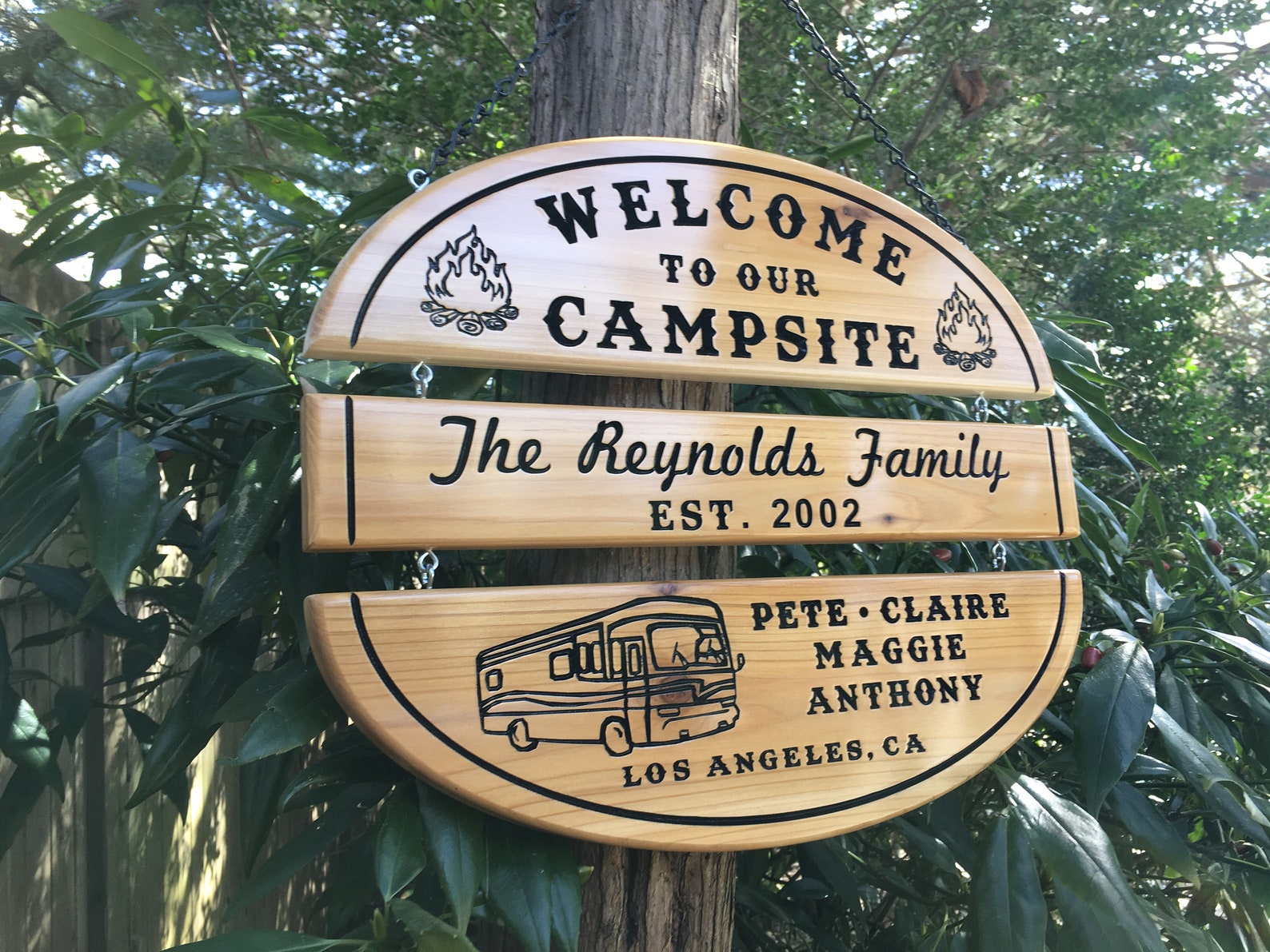 3 Piece Customizable Camping Sign Camper Sign Campsite Sign RV - Etsy