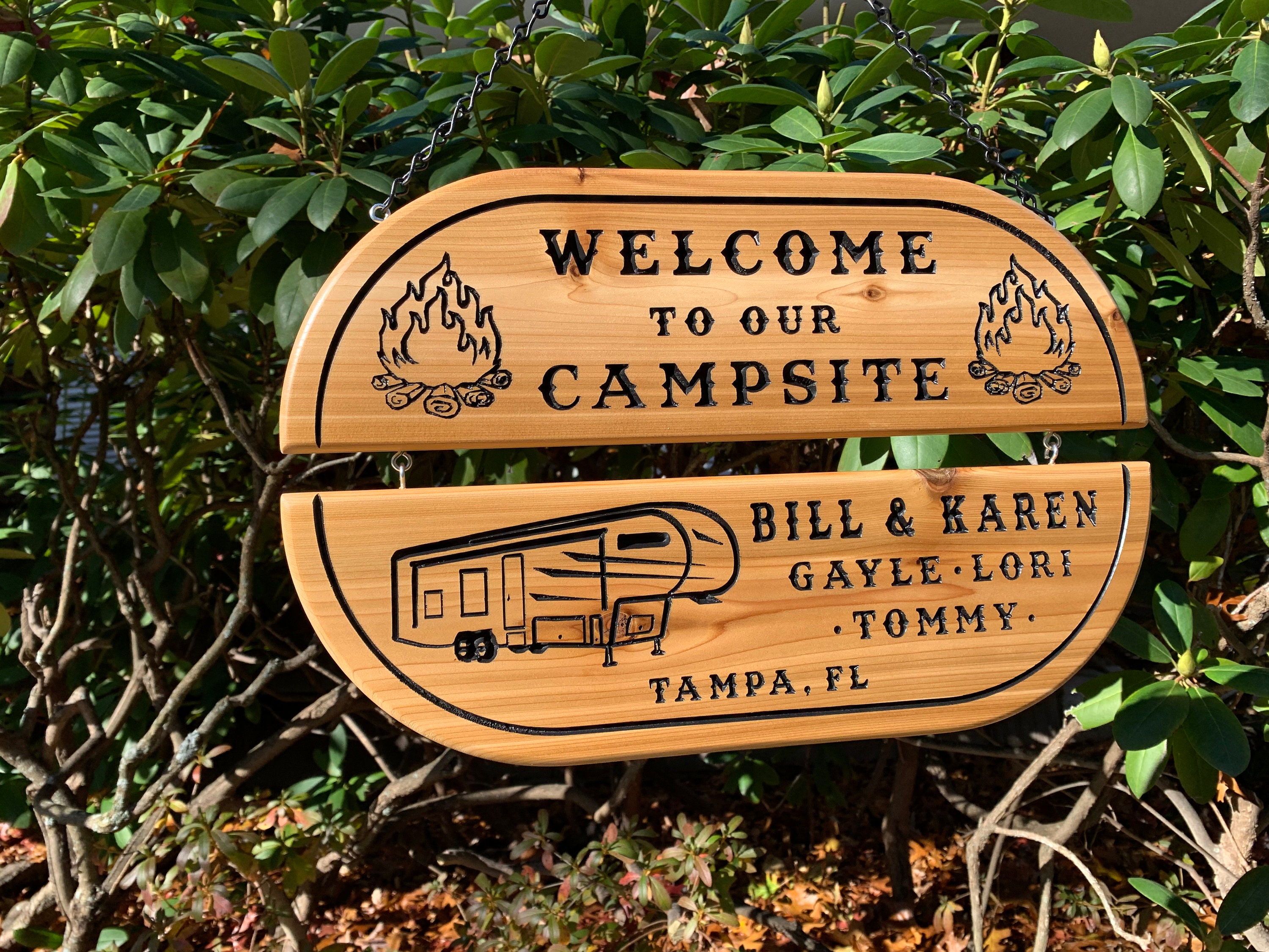 Custom Cedar Camping Signs Camp Sign Campsite Sign RV Sign | Etsy