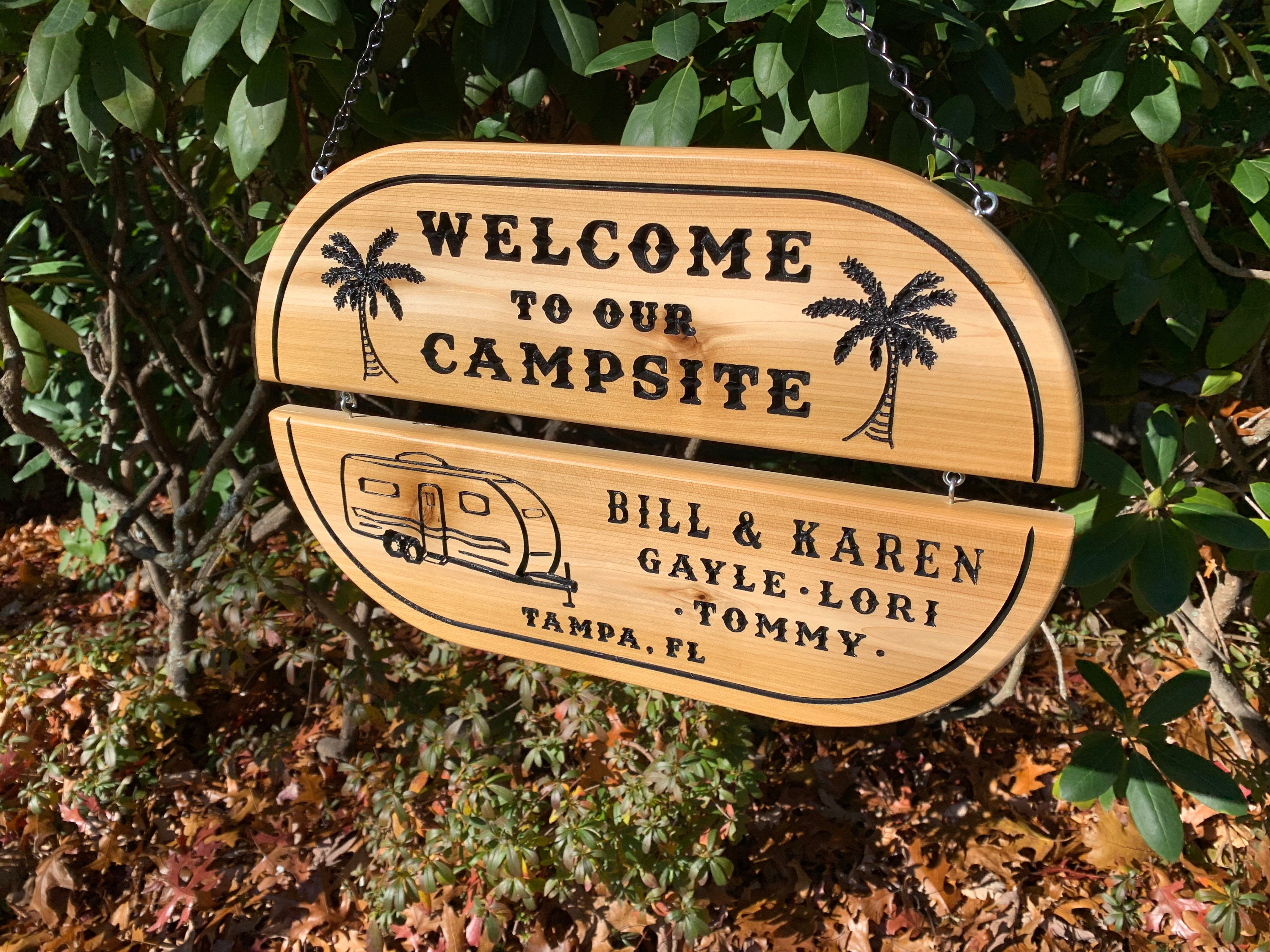 Custom Cedar Camping Signs Camp Sign Campsite Sign RV Sign - Etsy