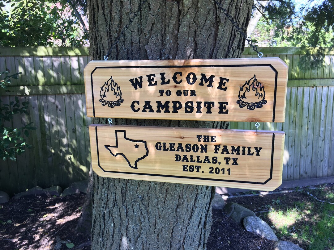 Personalized Camping Sign Custom RV Sign Campsite Sign Glamping Sign ...