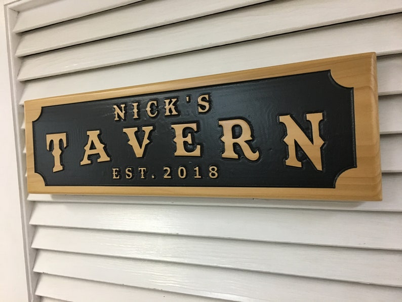 Custom Wood Sign Personalized Raised Letter Sign Tavern Sign - Etsy