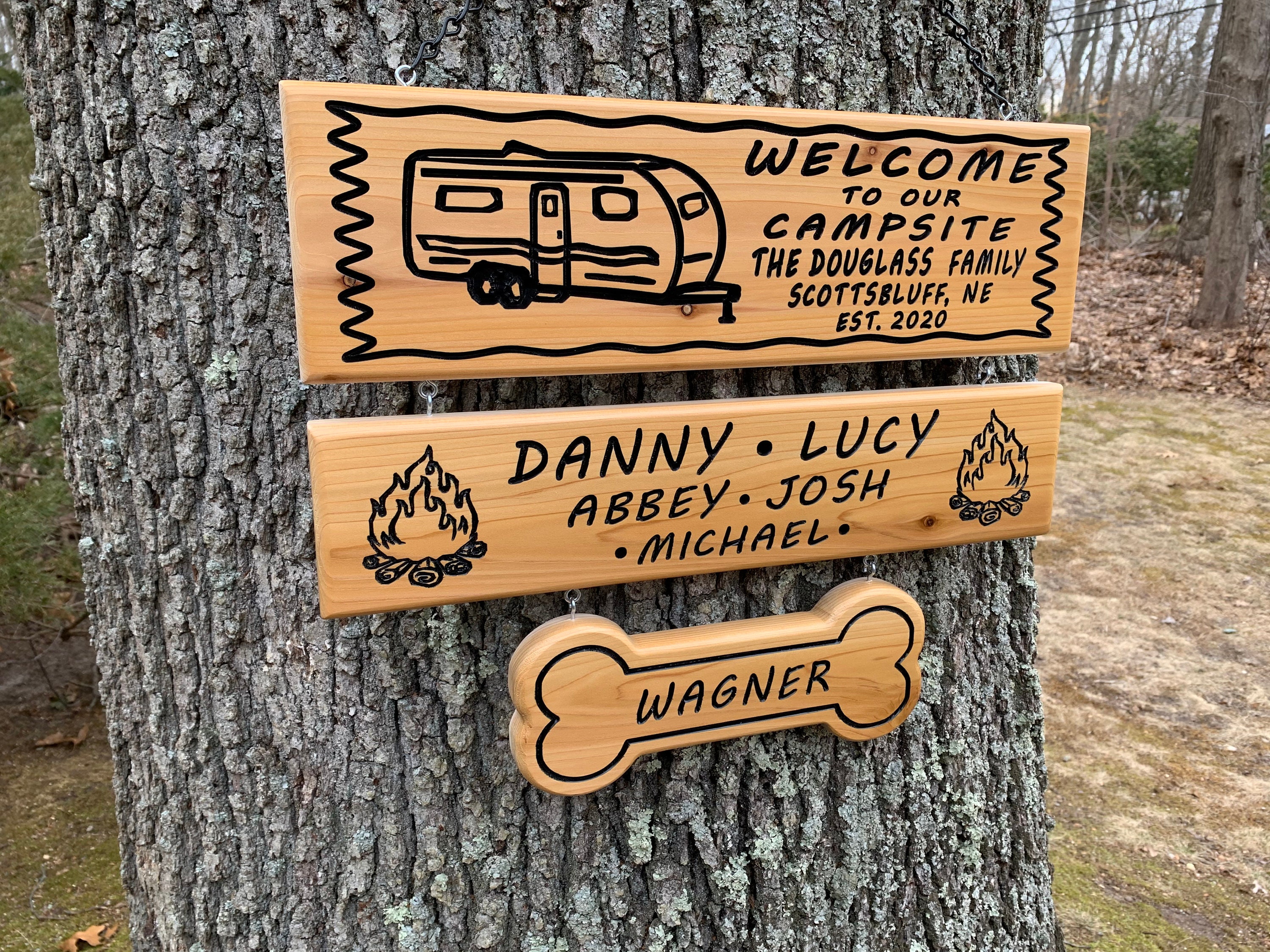3 Piece Custom Camping Sign Personalized Customizable Camp - Etsy