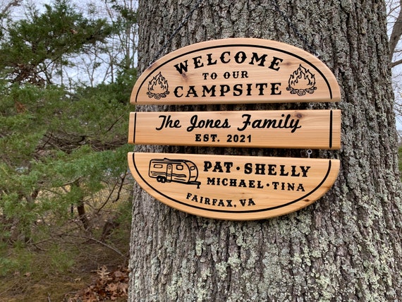 3 Piece Customizable Camping Sign Camper Sign Campsite Sign RV - Etsy
