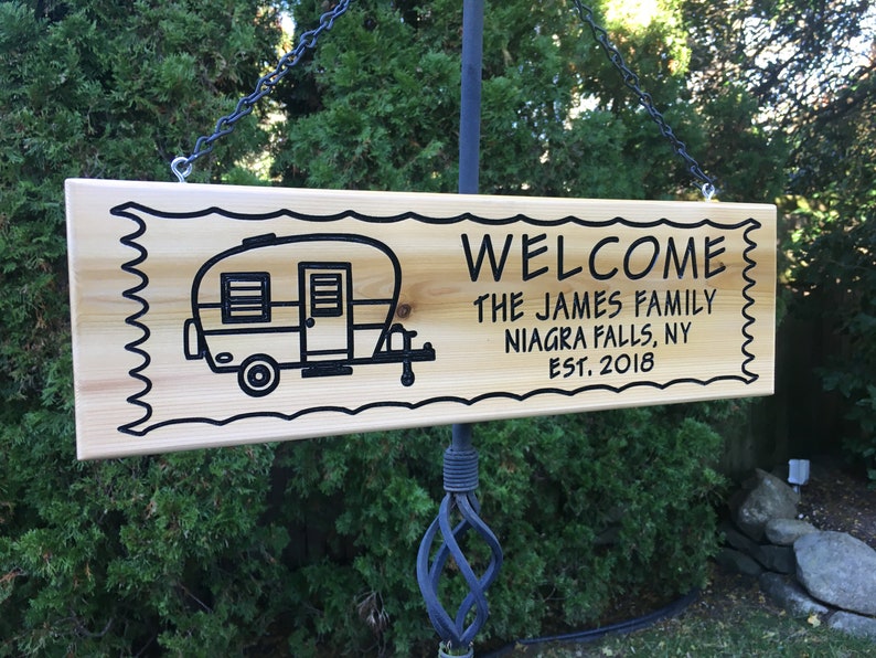 Wooden Camping Sign Custom Carved Sign Cedar Sign Outdoors - Etsy