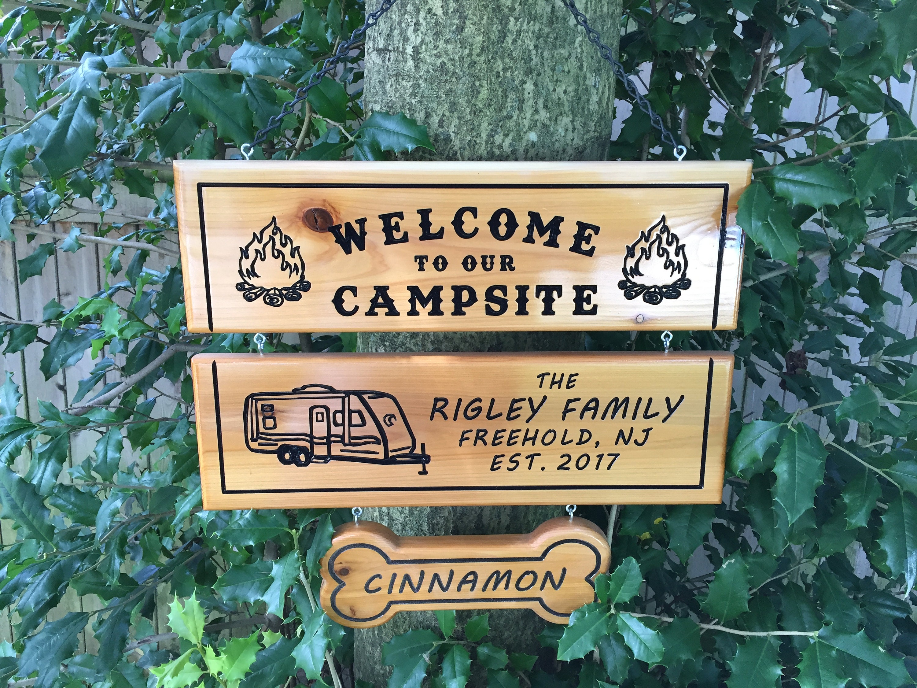 3 Pc. Personalized Camping Signs Custom RV Signs Family Last | Etsy