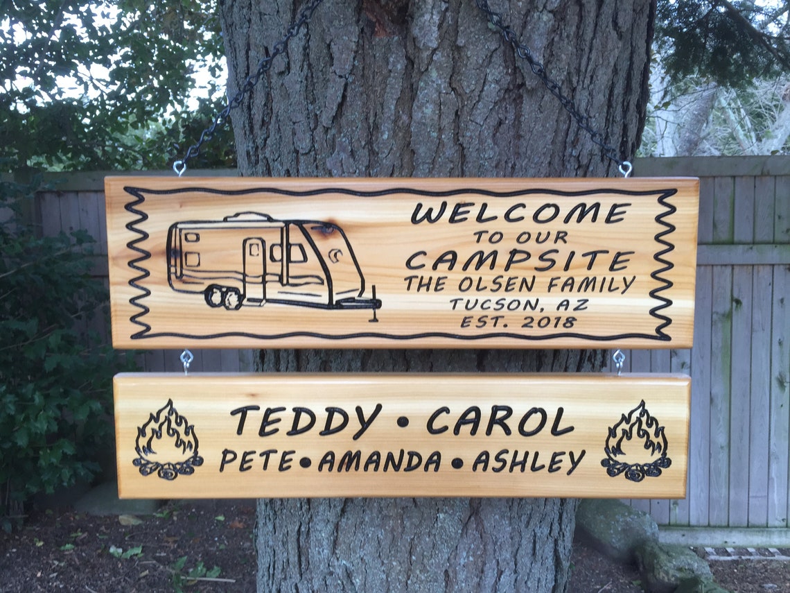 2 Piece Personalized Custom Wood Sign Carved Family Last Name - Etsy