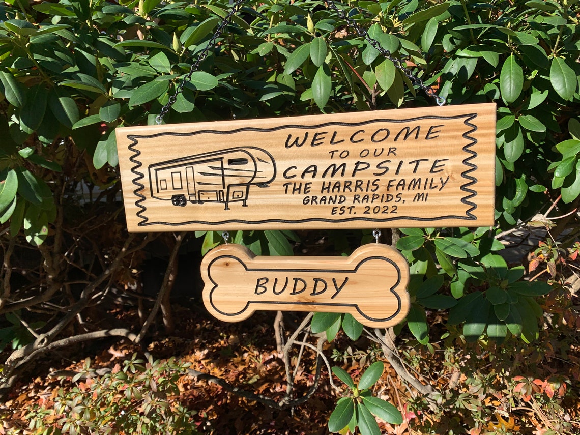 Custom High Quality Cedar Camping Sign RV Sign Campsite Sign - Etsy