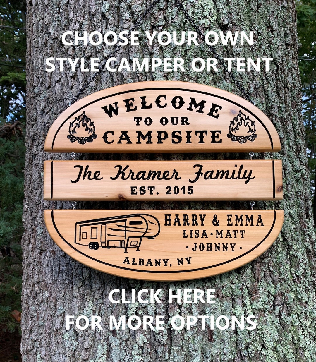 Custom Campsite Sign Personalized Camping Sign Customizable Camp Sign ...
