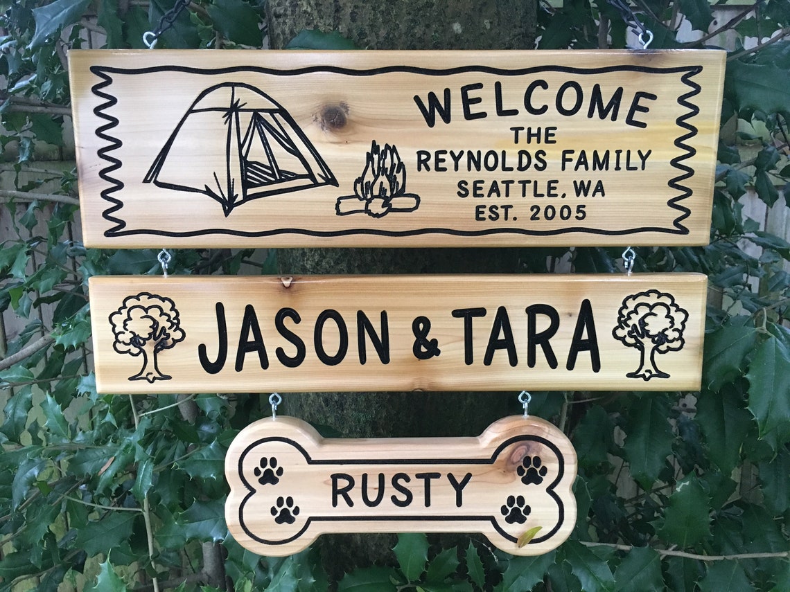 3 Piece Custom Wood Sign Cedar Sign Customizable Sign - Etsy