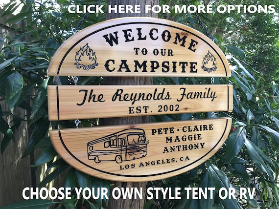 3 Piece Customizable Camping Sign Camper Sign Campsite Sign RV - Etsy
