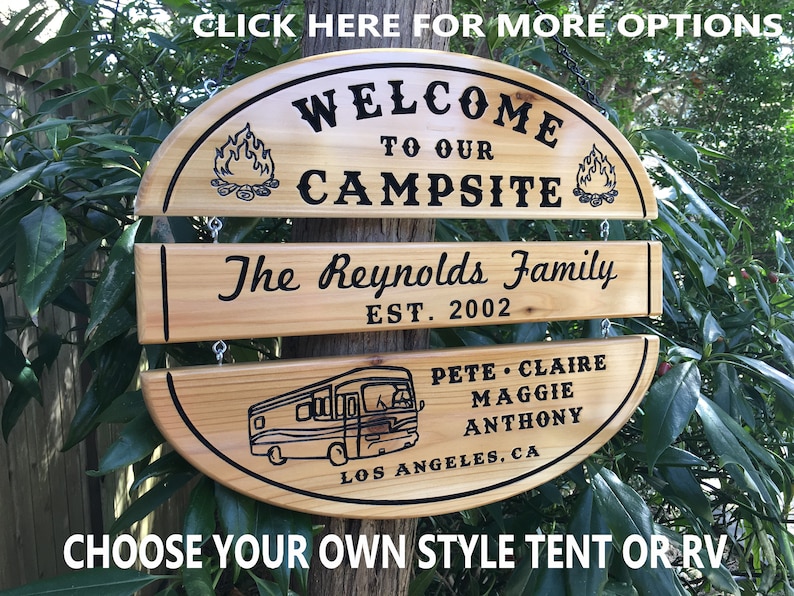 3 Piece Customizable Camping Sign Camper Sign Campsite Sign RV - Etsy