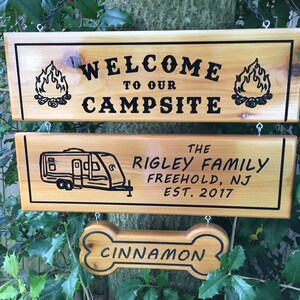 3 Pc. Personalized Camping Signs Custom RV Signs Family Last Name Signs ...