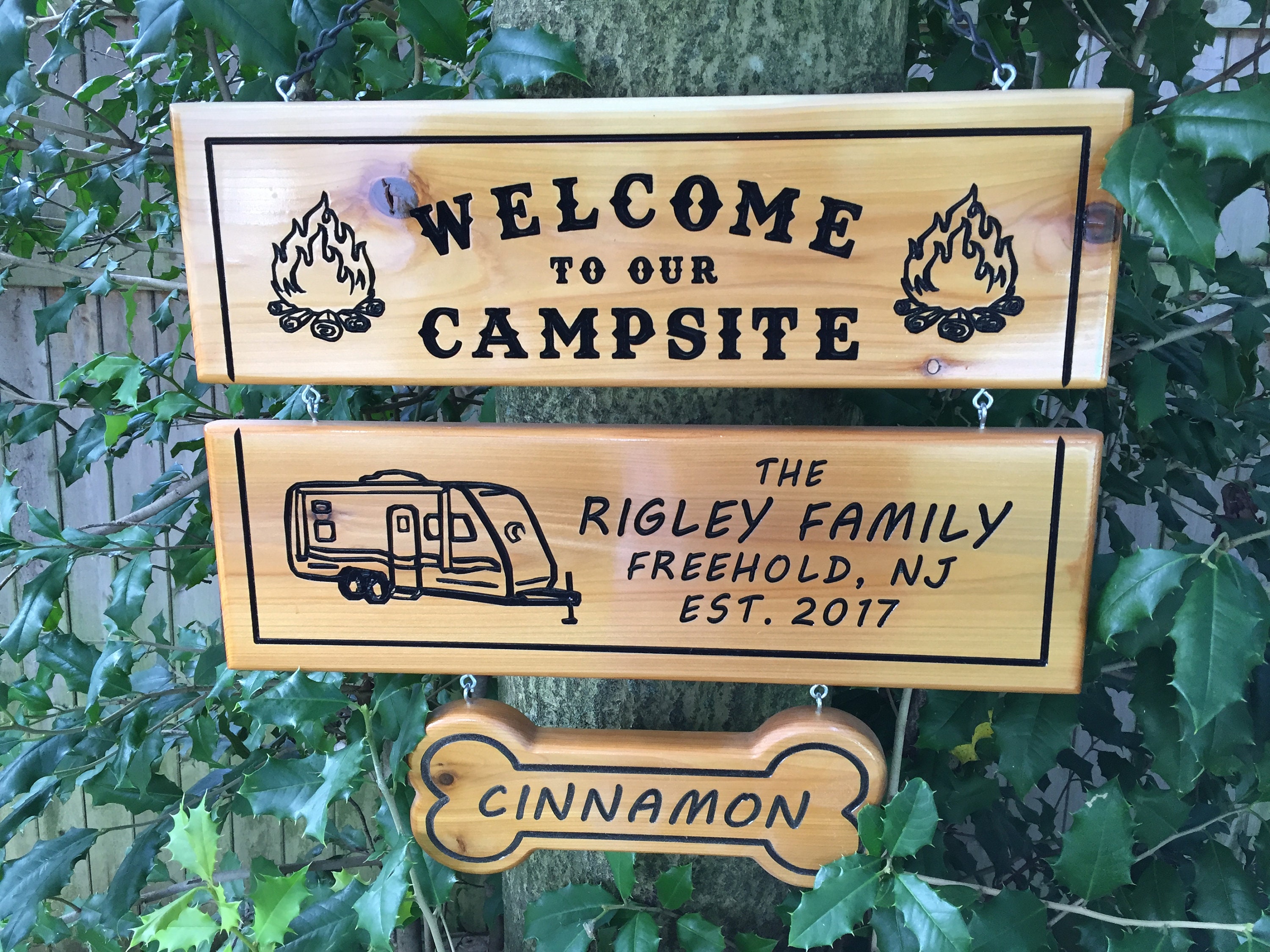 3 Pc. Personalized Camping Signs Custom RV Signs Family Last | Etsy