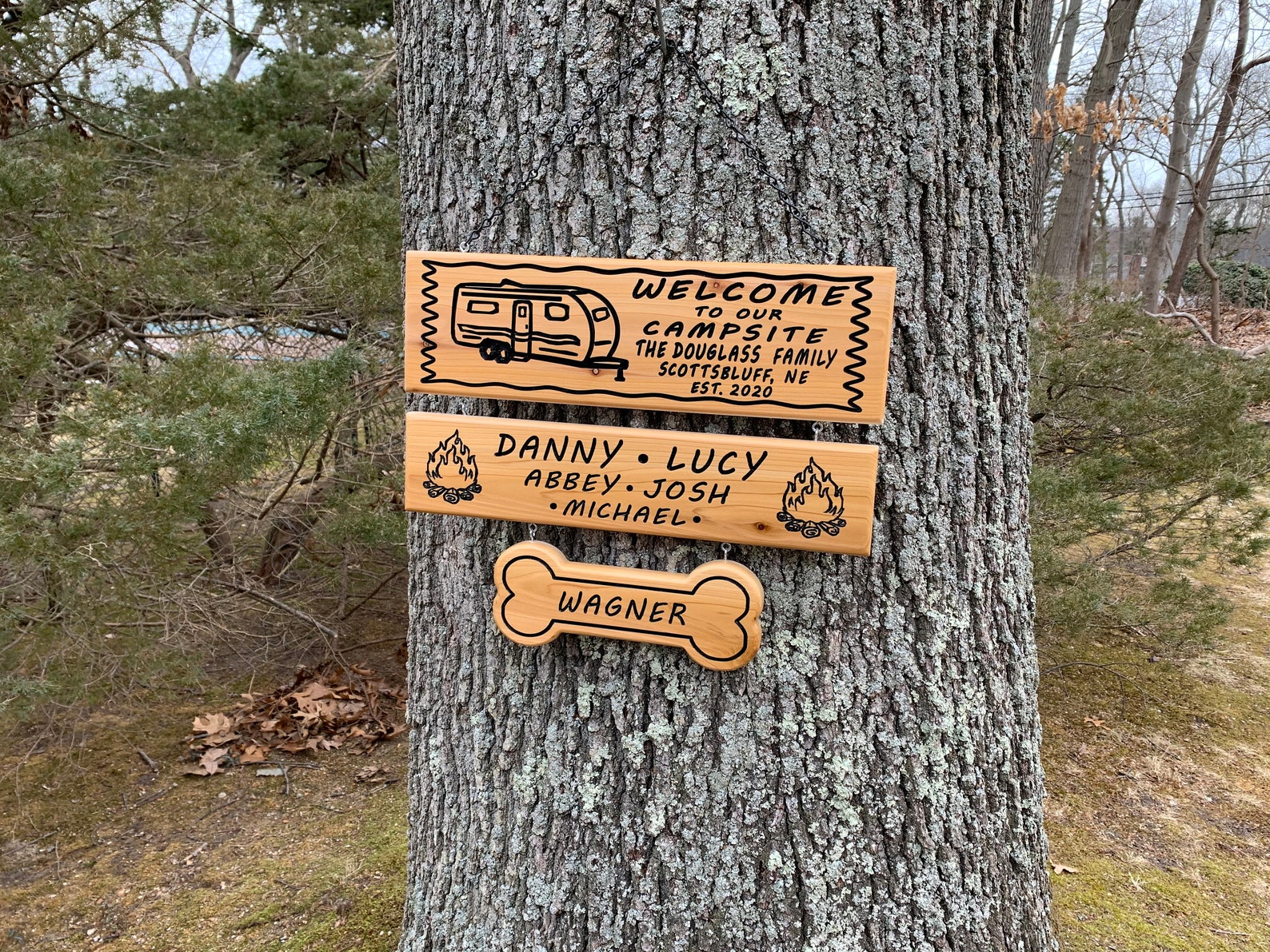 3 Piece Custom Camping Sign Personalized Customizable Camp - Etsy