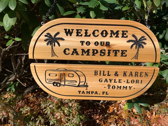 Custom Cedar Camping Signs Camp Sign Campsite Sign RV Sign | Etsy