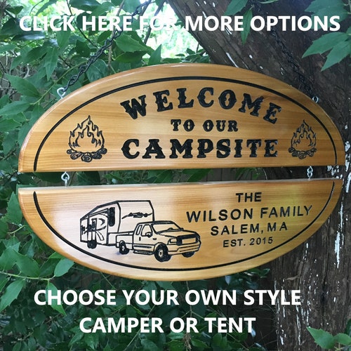 Wooden Camping Sign Custom Carved Sign Cedar Sign Outdoors - Etsy
