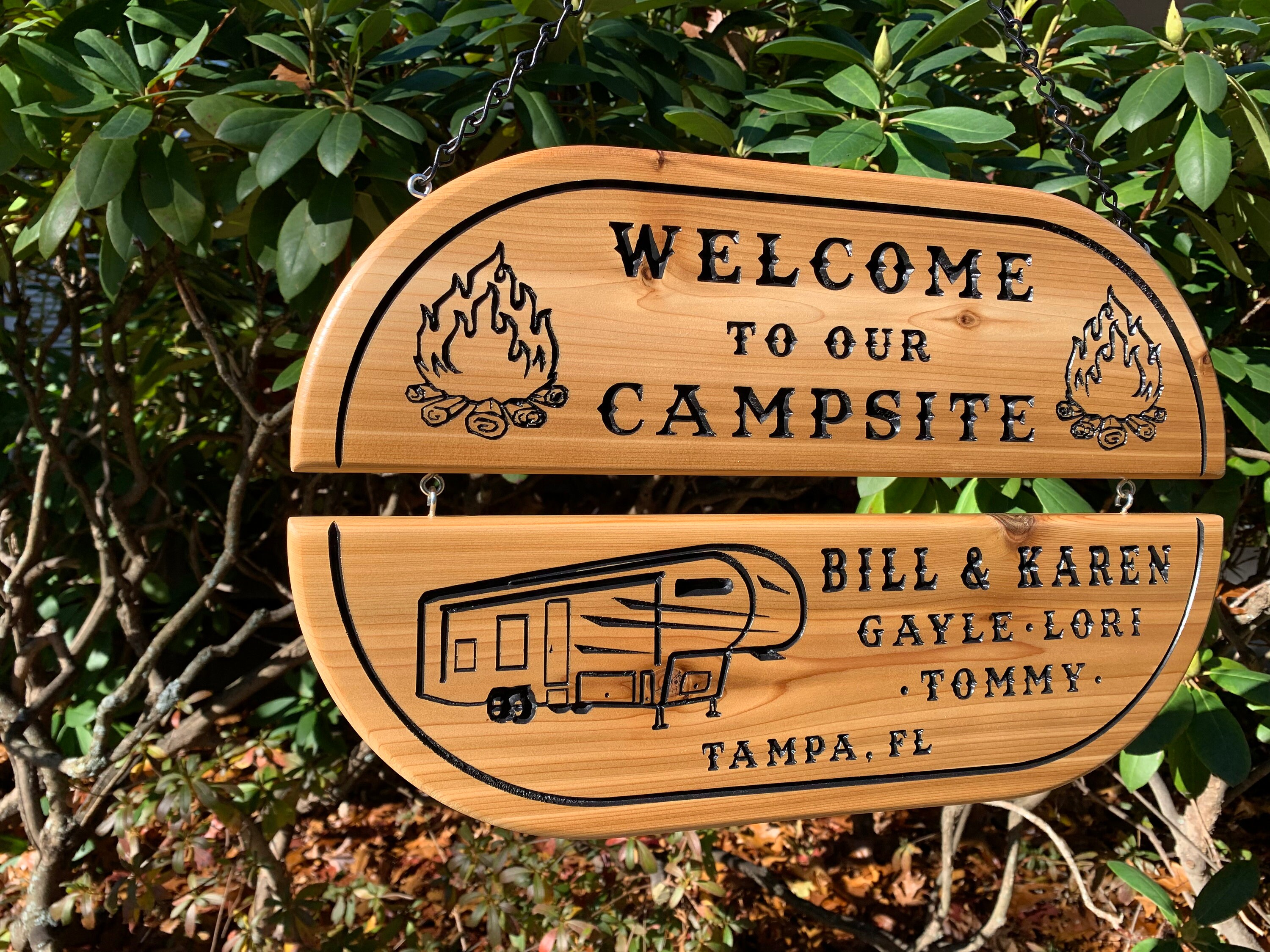 Custom Cedar Camping Signs Camp Sign Campsite Sign RV Sign | Etsy