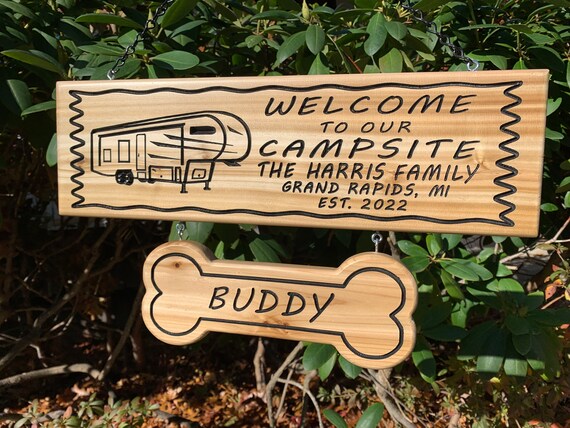 Custom High Quality Cedar Camping Sign RV Sign Campsite Sign - Etsy