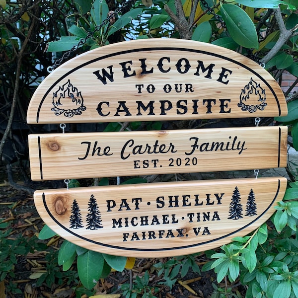 Wood Camping Sign - Etsy