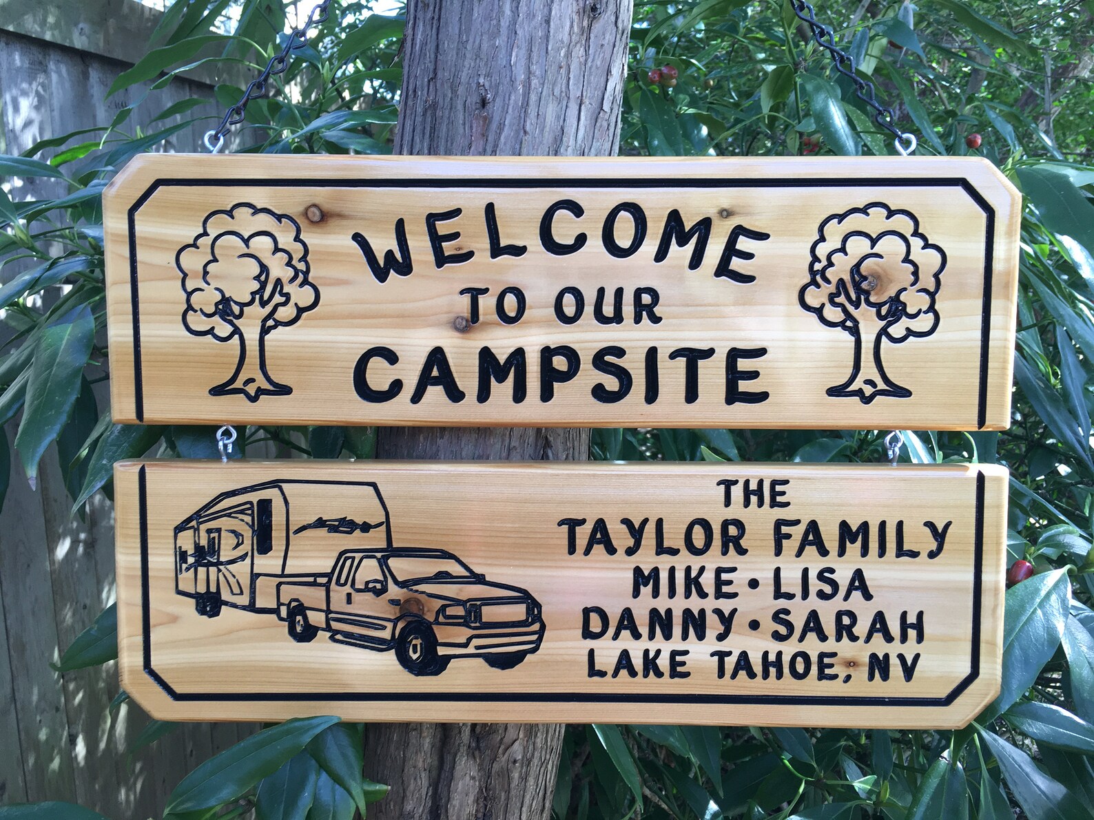 2 Piece Customizable Camping Sign Personalized Camping Sign | Etsy