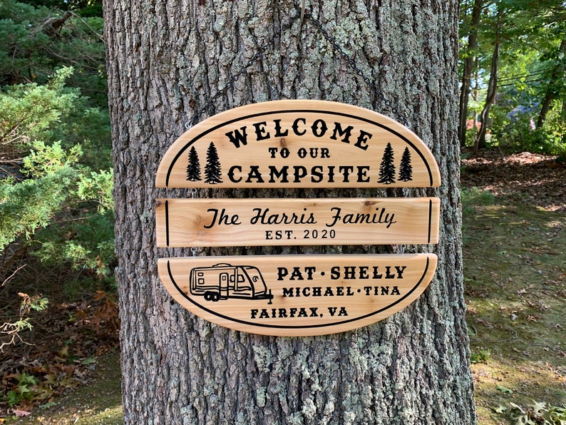3 Piece Custom Camping Sign Personalized Customizable Campsite - Etsy