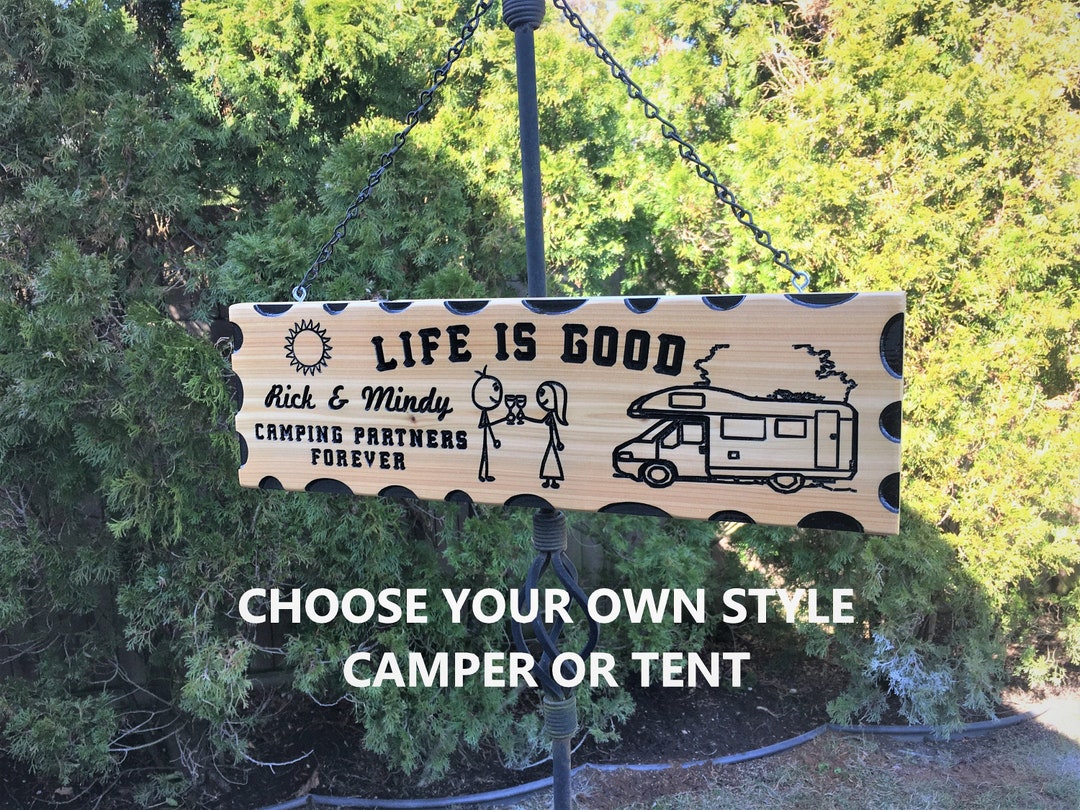 Customizable Wood Sign Personalized Campsite Sign RV Sign - Etsy