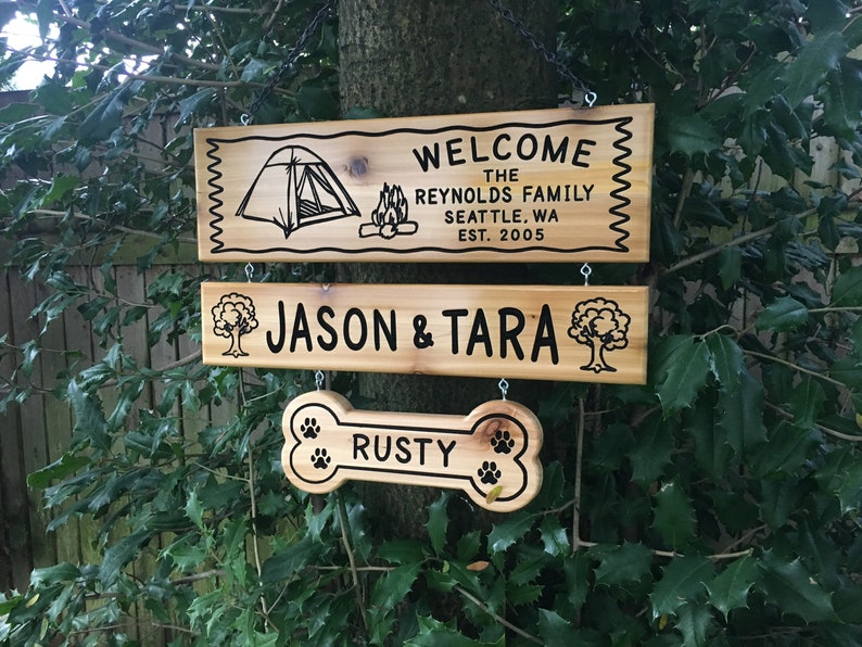3 Piece Custom Wood Sign Cedar Sign Customizable Sign Personalized Sign ...