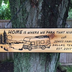 Personalized Custom Wood Sign Carved Cedar Wood RV Sign Rustic Family ...