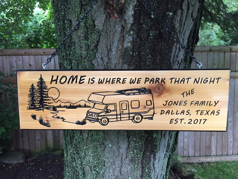 Personalized Custom Wood Sign Carved Cedar Wood RV Sign Rustic | Etsy