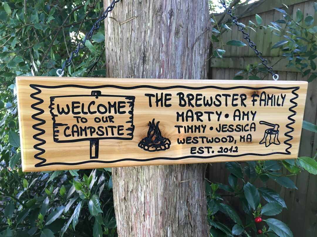 Personalized Camping Sign Custom Camp Sign Personalized Family Name ...