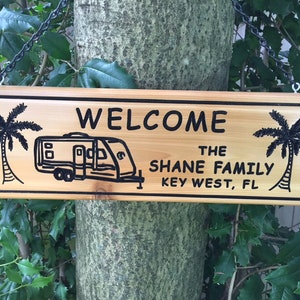 Personalized Custom Carved Family Name Sign Camping Sign RV Sign Wood ...