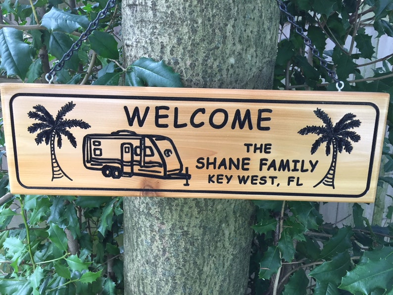 Personalized Custom Carved Family Name Sign Camping Sign RV - Etsy