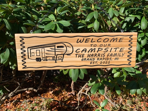 Personalized Camping Sign Fifth Wheel Decor Custom Camper Sign - Etsy