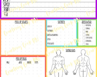 Surgical Fresh Post Op Report Sheet-canva Template and Pdf-sheet for ...