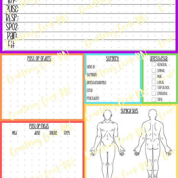 Post Op Nurse Report Sheet - Etsy