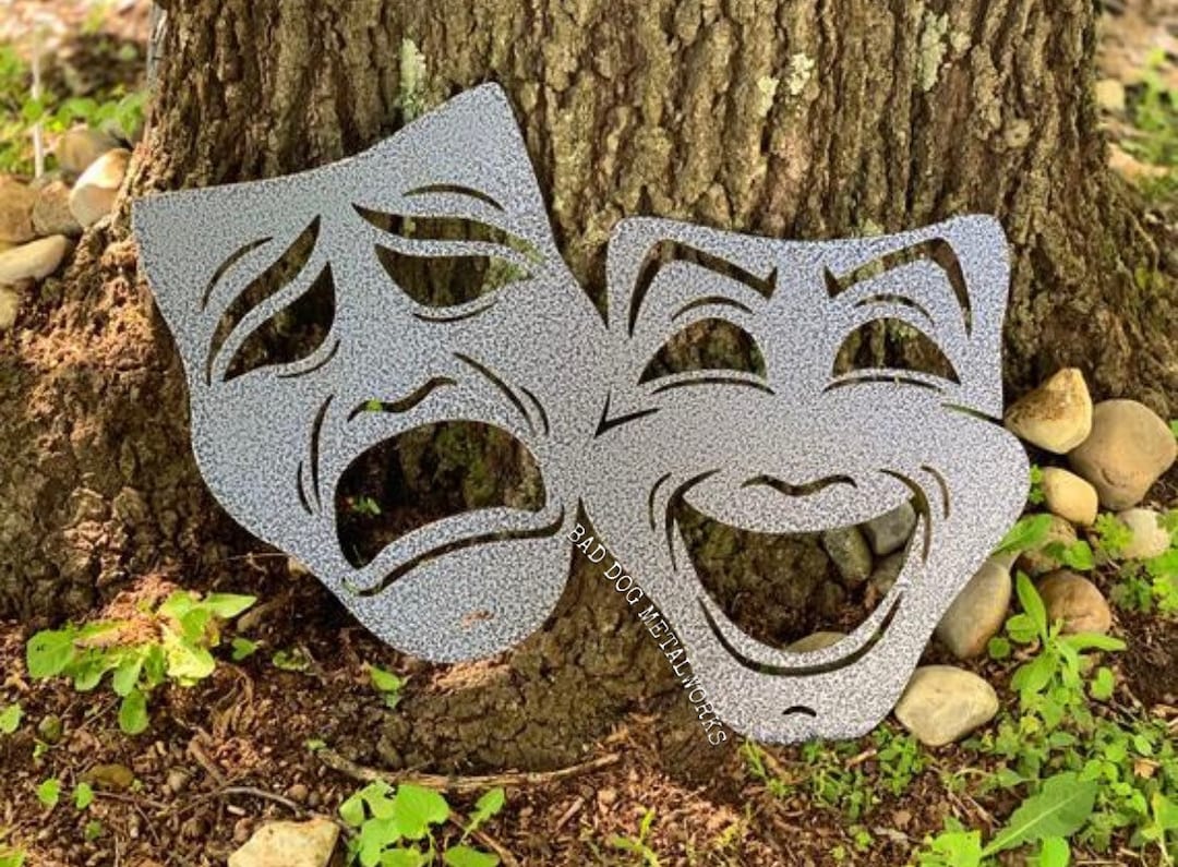 Comedy and Tragedy Masks Metal Art - Movie Theater Decor - Home Theater ...