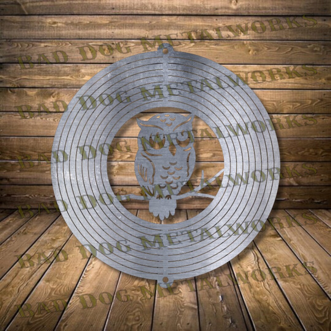 Owl Wind Spinner Dxf - Wind Spinner Svg - Bad Dog Metalworks Digital ...