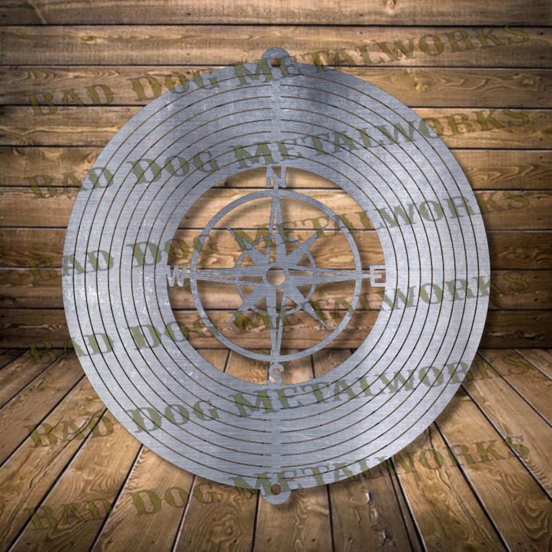 Compass Wind Spinner Svg - Wind Spinner Dxf - Bad Dog Metalworks ...