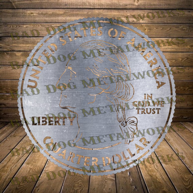 Quarter Svg/dxf Bad Dog Metalworks Digital Download CNC - Etsy