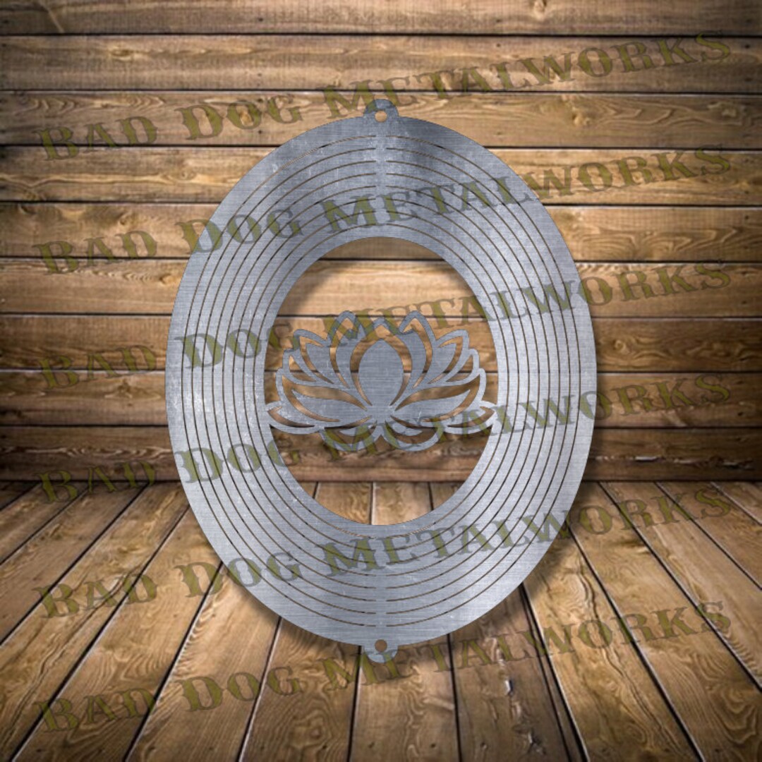 Lotus Wind Spinner Dxf - Lotus Wind Spinner Svg - Bad Dog Metalworks ...