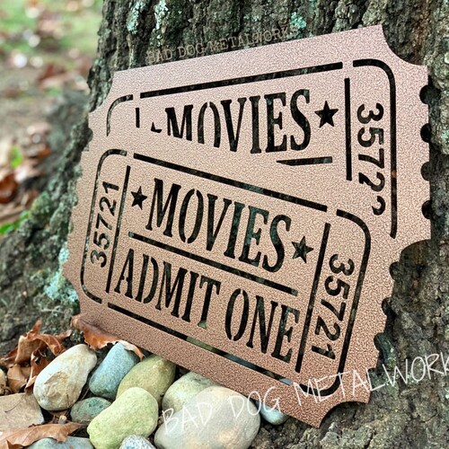 Movie Night Mini Ticket Metal Wall Art Bad Dog Metalworks - Etsy