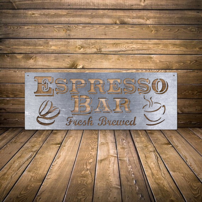 Espresso Bar Metal Sign Bad Dog Metalworks Home Decor - Etsy