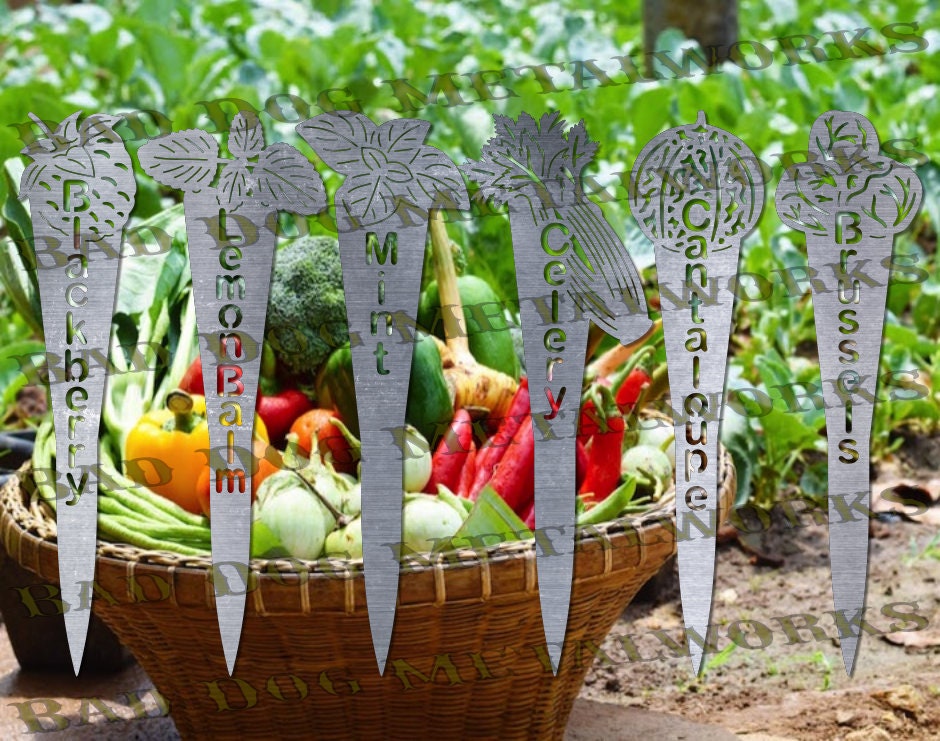 Vegetable Garden Stakes FULL SET Dxf and Svg Bad Dog - Etsy