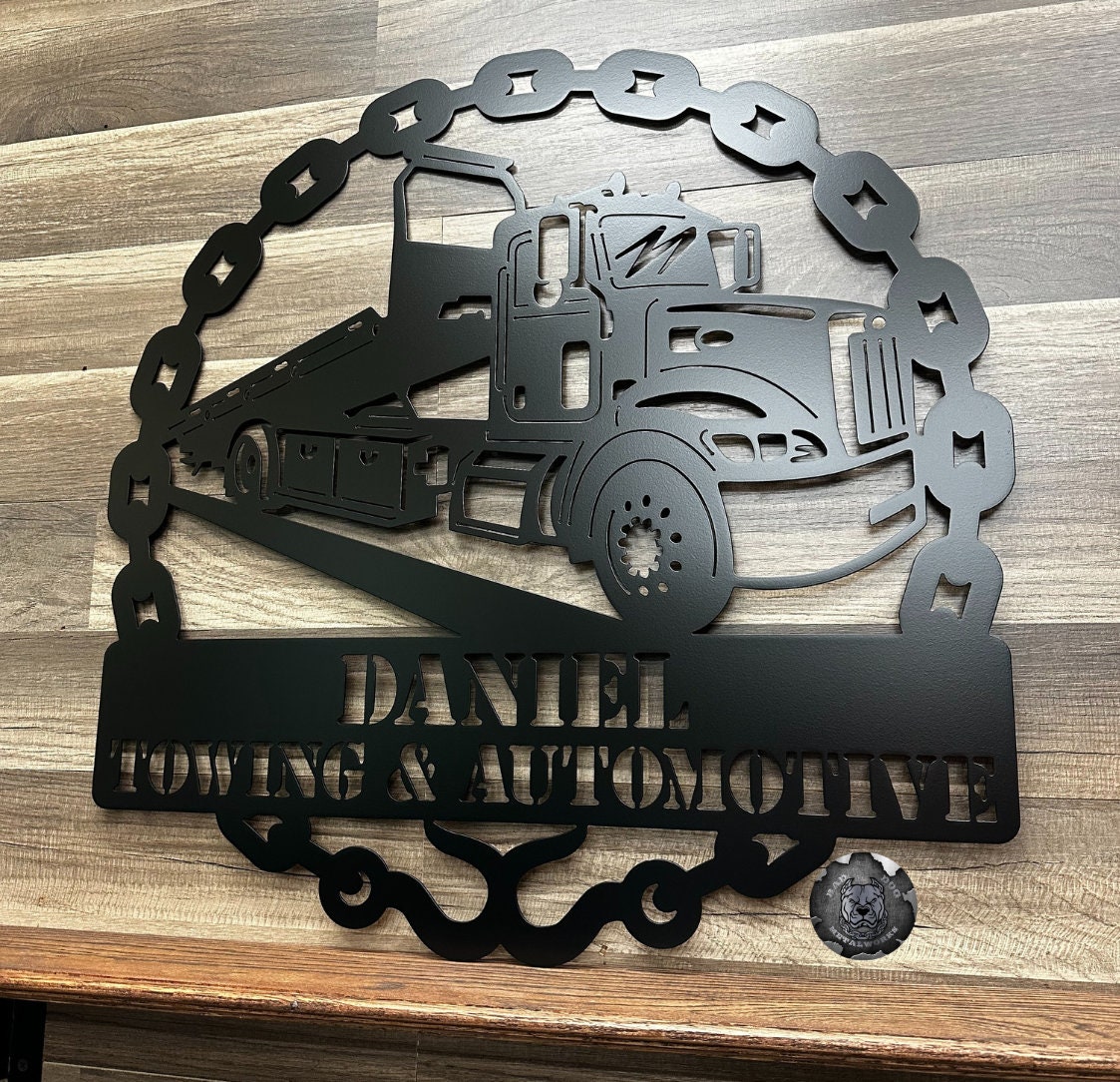 Rollback Tow Truck Monogram - Bad Dog Metalworks Home Décor ...