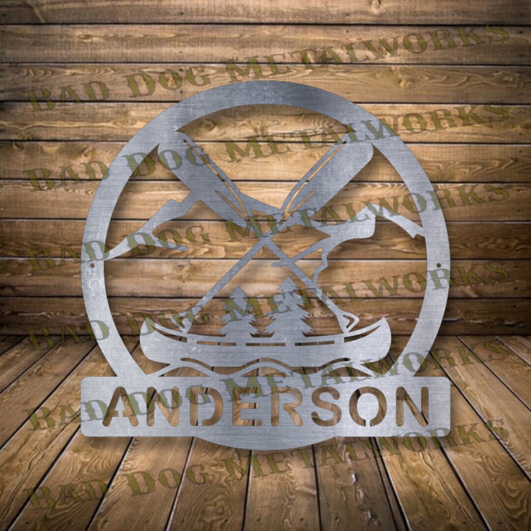 Canoe Monogram Dxf/svg - Bad Dog Metalworks Digital Download - Laser ...