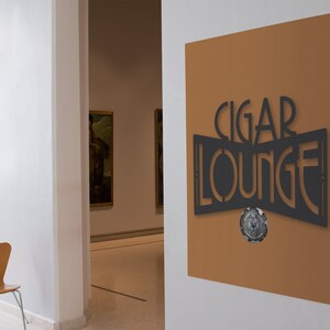 Art Deco Cigar Lounge Sign - Bad Dog Metalworks Home Decor - Man Cave ...